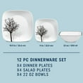 Corelle Timber Shadows Square Dinnerware Set - Simple Lines, Individual ...