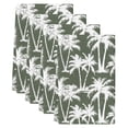 Dark Green Palm Tree Summer Kitchen Towels Set of 4, Beach Tropical ...