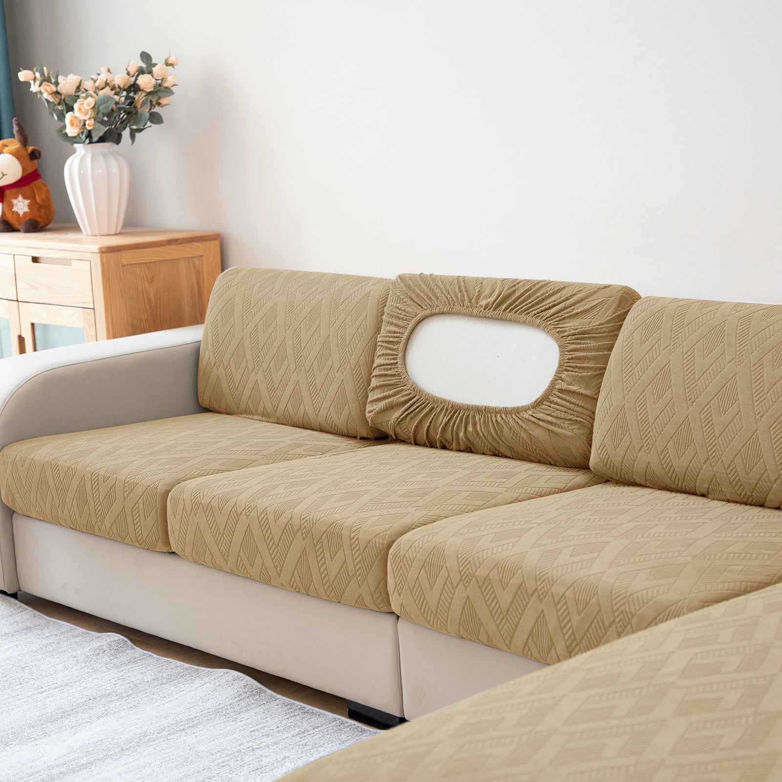 Lapalife Stretch Jacquard Couch Cushion Cover, Water Resistant Sofa ...