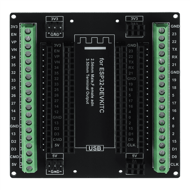 ESP32 Expanding Board Breakout Board for ESP-WROOM-32 ESP32-DevKitC GPIO 1 Into 3 38Pins ESP32 ...
