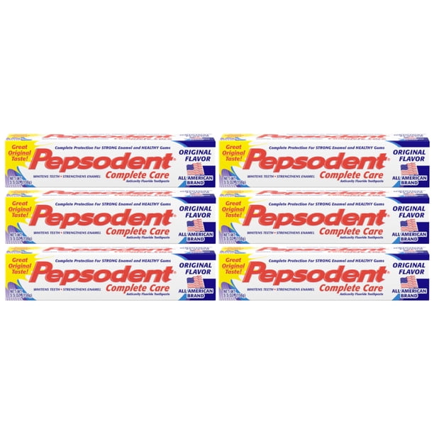 Pepsodent Complete Care Toothpaste, Original Flavor, 5.5 oz, 6 Pack ...