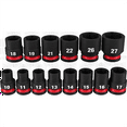 Milwaukee 14pc SHOCKWAVE Impact Duty 1/2" Drive Metric Standard 6pt ...