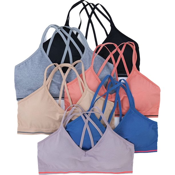ToBeInStyle Womens Pack of 6 Non-Padded Adjustable Strap Bras - Walmart.com