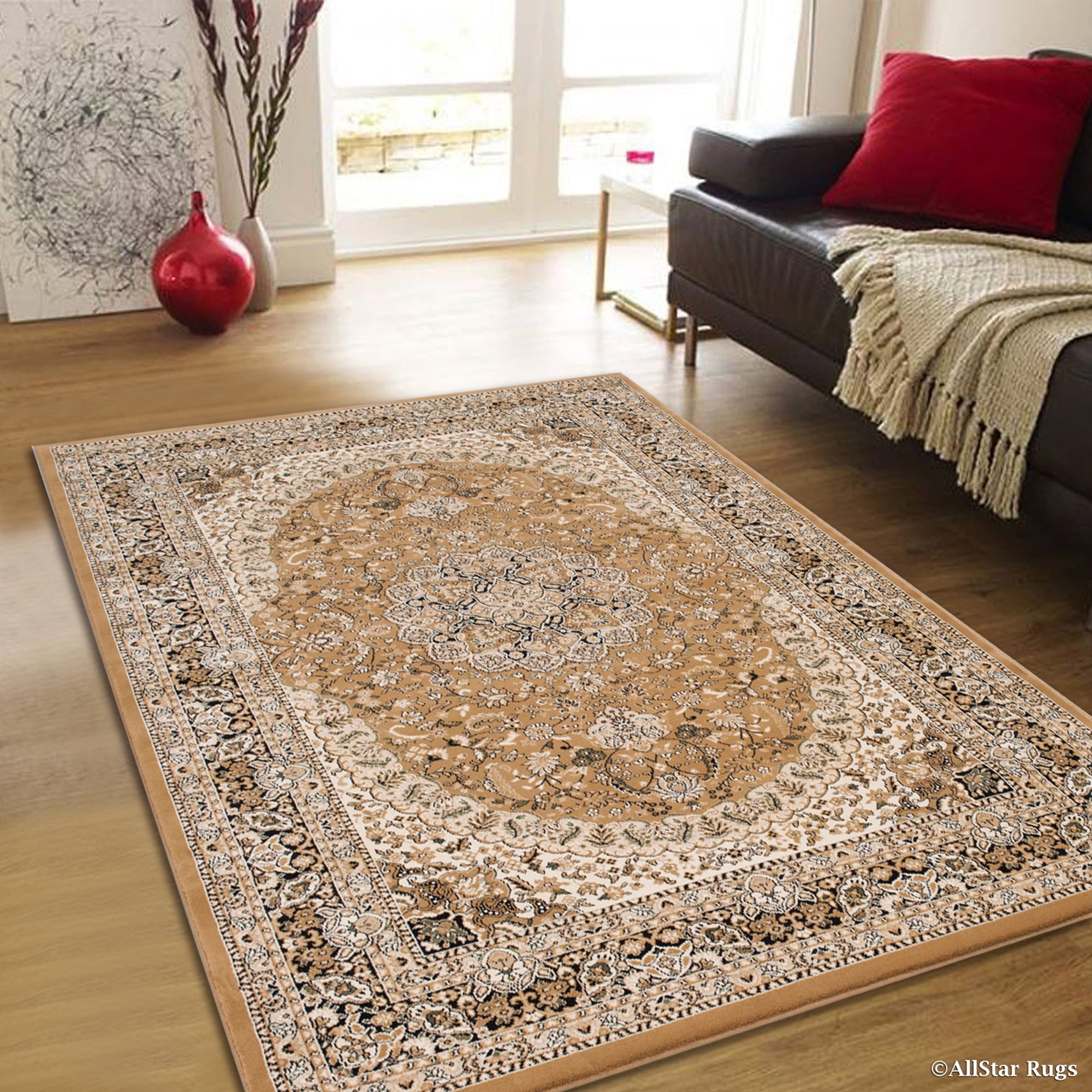 Allstar 5x8 Traditional Area Rug in Beige with Ivory Persian Nain ...