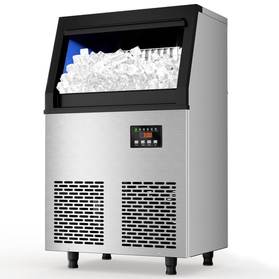 SIMZLIFE Commercial Ice Maker Machine 100lbs 24H Stainless Steel Under ...