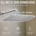 All Metal 16 Inch Extra Large Rain Shower Head, Rectangle Rainfall ...