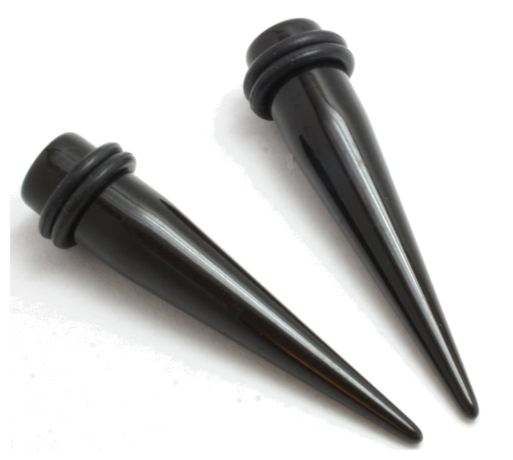 4G Pair Black Ear Stretching TAPERS 4 gauge expanders 5mm - Walmart.com