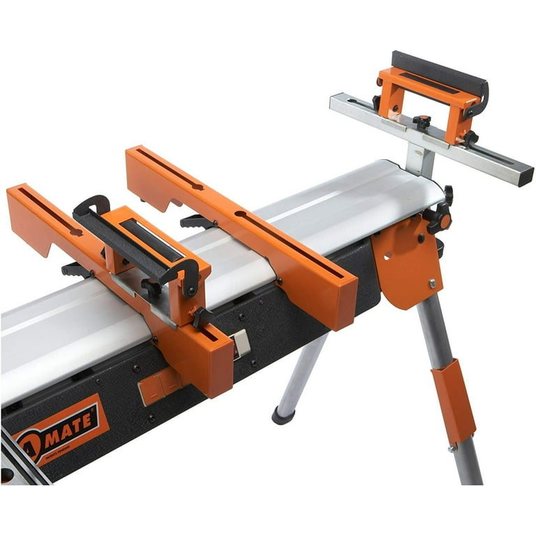 Folding Miter Saw Power Tool Stand with Wheels Light Vise and 4 Outlet 110V Power Strip Pro Portamate PM 7000. Heavy Duty Contractor Grade with Quick Attach Mounts and Plenty of Extra Features