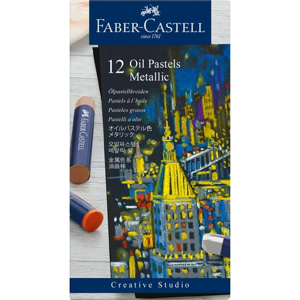 Faber-Castell 12 Count Metallic Oil Pastels- Adult Art Set for Artists ...