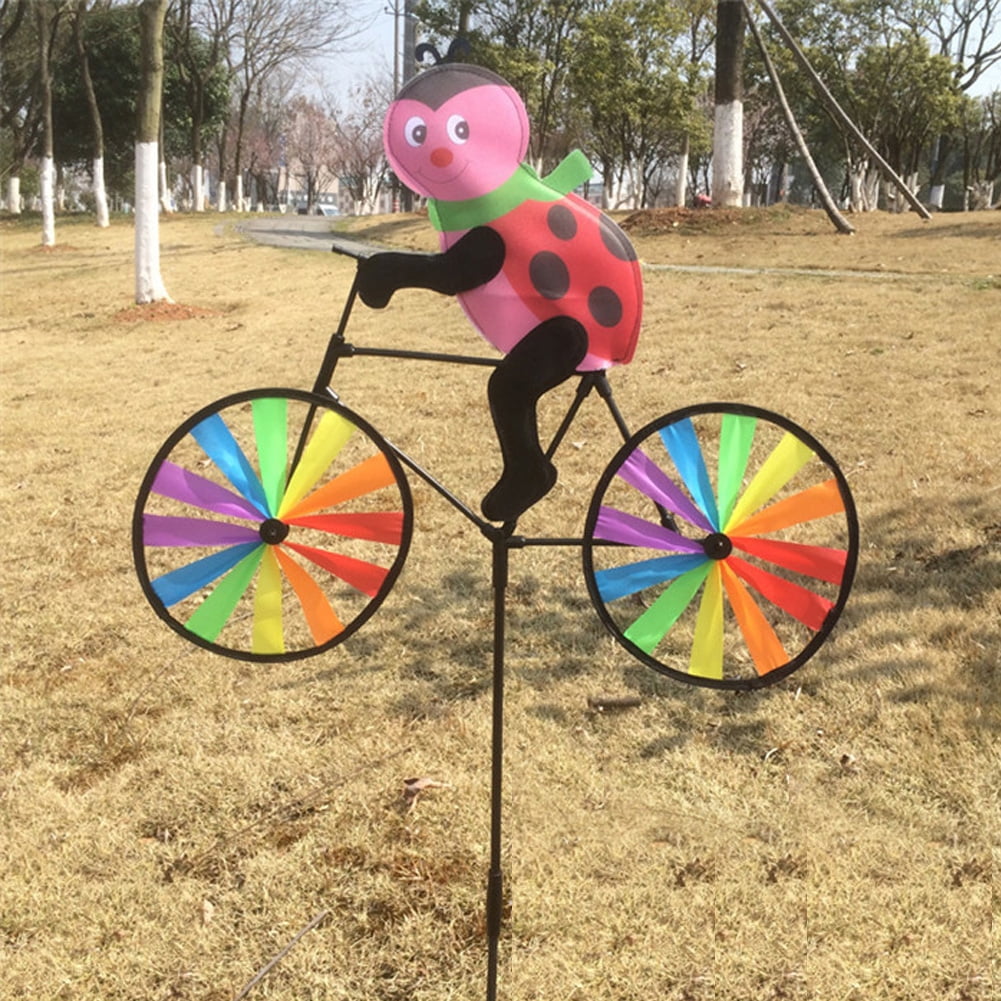 Cute 3D Animal on Bike Windmill Whirligig Garden Lawn Yard Decor Wind ...
