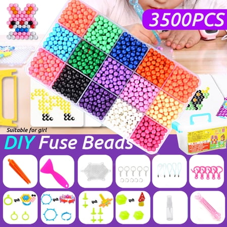 3500pcs 15 Grids Non-Toxic Safe DIY Handmade Water Sticky Beads Fuse ...