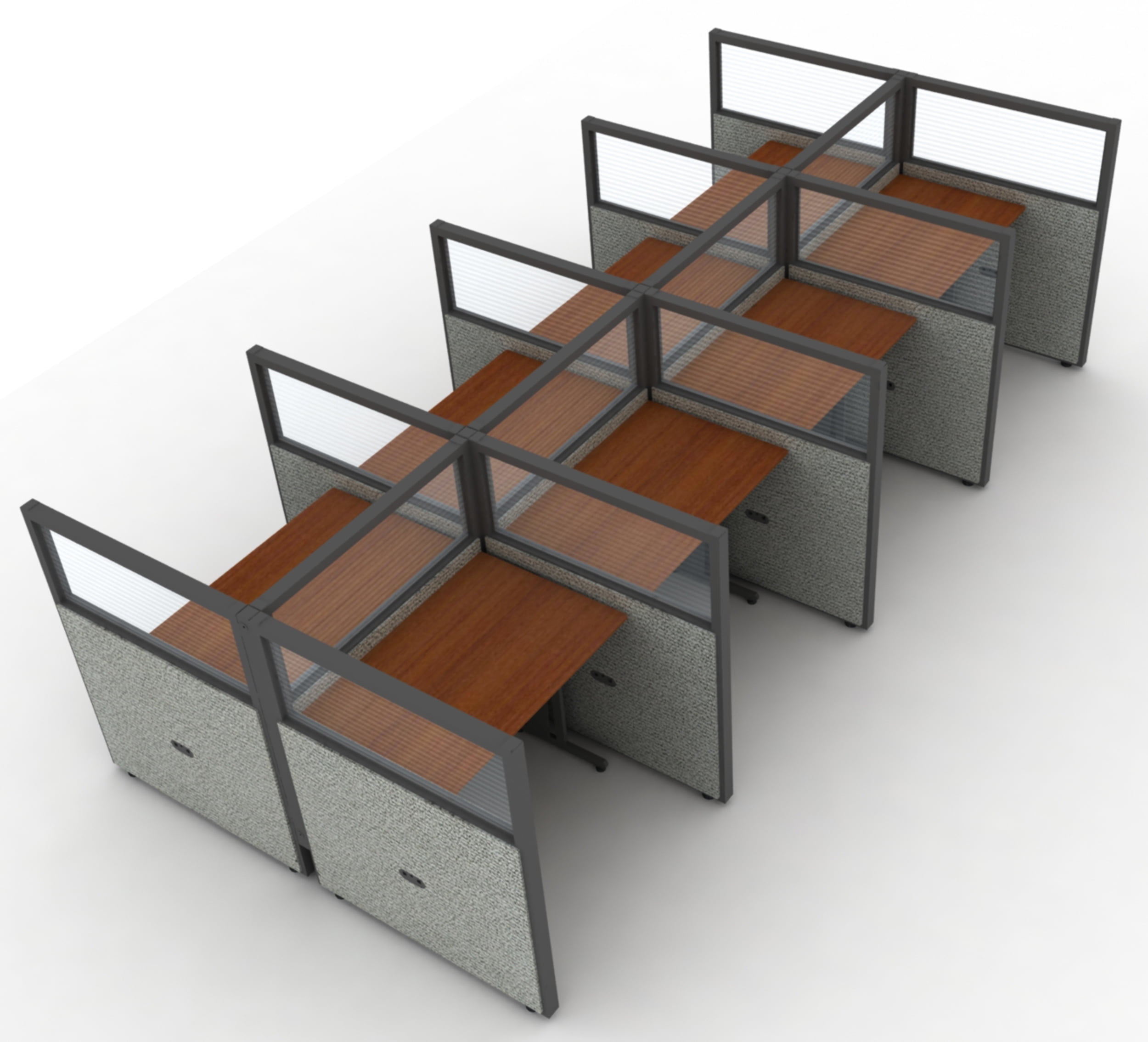 OFM RiZe 2 x 4 Privacy Workstation Unit in Gray and Cherry - Walmart.com