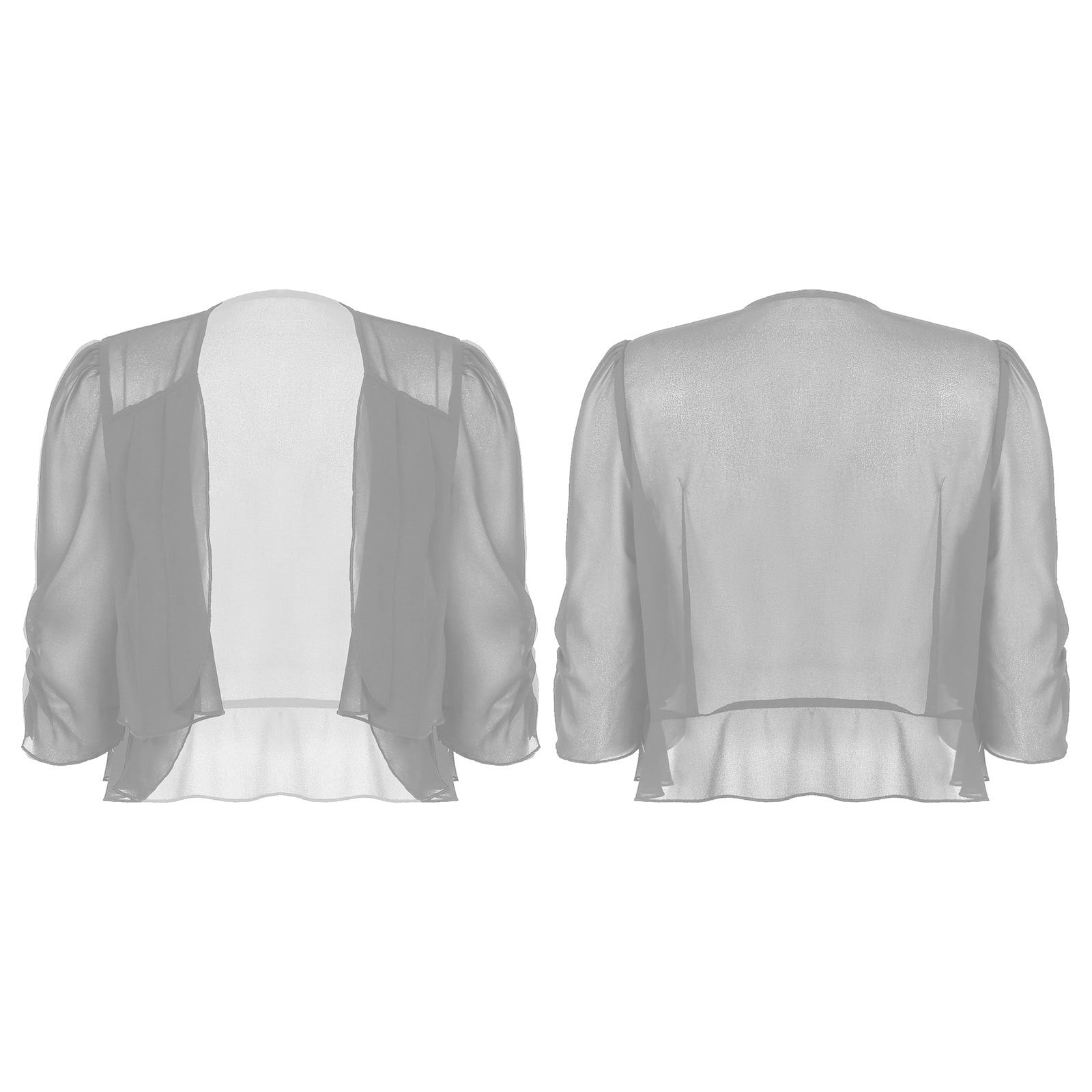 MSemis Womens 3/4 Sleeve Ruffle Chiffon Bolero Shrug Cardigan - Walmart.com