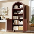 5-Tier Kitchen Pantry Cabinet with Doors,Arched Open Display Shelf ...
