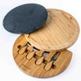 BlauKe® Bamboo Cheese Board with Knife Set and Slate – 12 inch Round ...