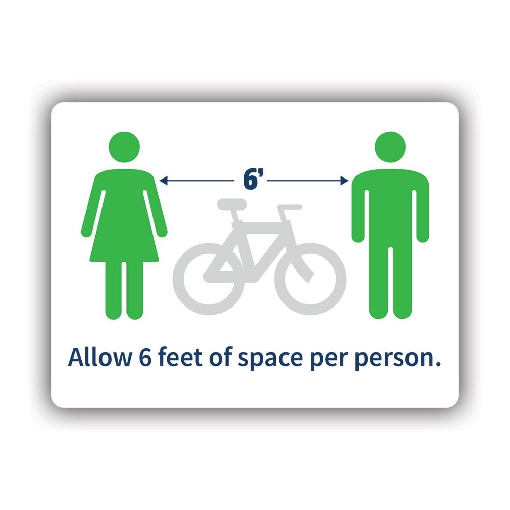 Social Distancing Allow 6 Feet of Space Sticker Decal - Self Adhesive ...