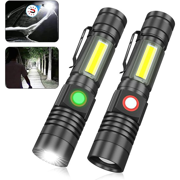Rechargeable IBAOLEA D Flashlight, Waterproof Flashlights with COB Work ...