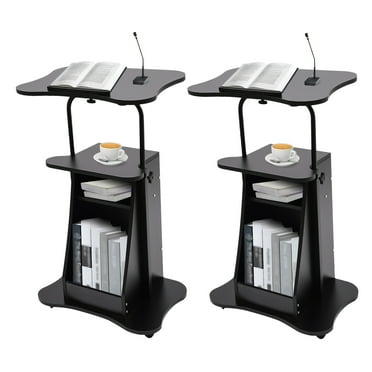 Yescom Mobile Lecterns Podiums Adjustable Height Portable Rolling Table ...