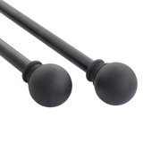 Decopolitan 1" Diameter Ball Telescoping Drapery Rod Set 18-36" Bronze ...