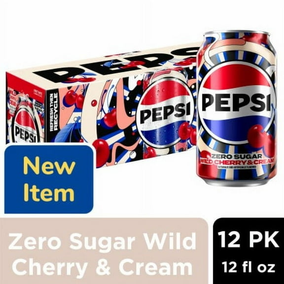 Pepsi Prebiotic Cola Soda Pop, Cherry Vanilla, 12 fl oz, 8 pack cans ...
