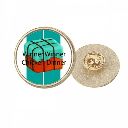 Winner Winner Chicken Dinner Round Metal Golden Pin Brooch Clip ...