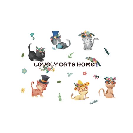 Margot Cartoon cat wall stickers | Walmart Canada