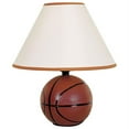 12" Tall Ceramic Table Lamp, Basketball Shaped, Linen Shade - Walmart.com