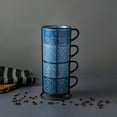 Thyme & Table Blue Floral and Geometric Stackable Mugs 11.1 fl oz Stoneware Set of 4 - Walmart.com