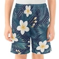 BZSMCE Adjustable Drawstring Casual Shorts With Frangipani Pattern ...