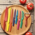 8 Pcs Colorful Kitchen Knife Set,Colored Kitchen Knives Set with Non ...