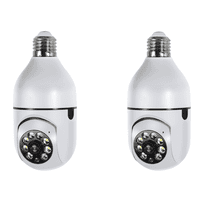 2Packs Light Bulb Security Camera, 2.4GHz WiFi 360° Light Socket Camera ...