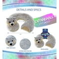 Dollibu Wolf Plush Neck Pillow Polyester, 11 in, Gray - Walmart.com