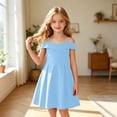 Byoo Tween Girls Solid Off Shoulder Formal Dress Sleeveless Weddings A ...