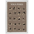 Yoga Poses Reference Chart Studio Gray White Wood Framed Poster 14x20 ...