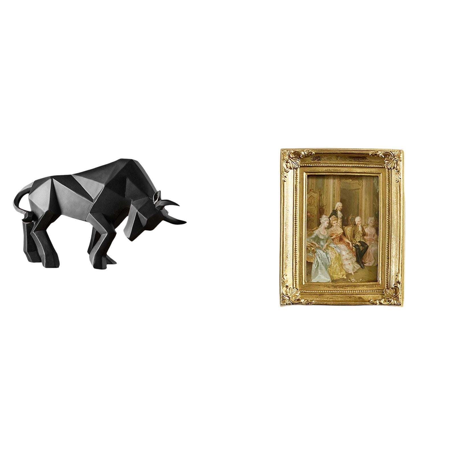 Escultura De Toro De Resina Moderna Y Marco De Fotos, Soporte Para ...