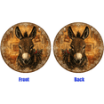 Acrylic Round Hanging Ornament, Vintage Donkey Portrait with Holly ...