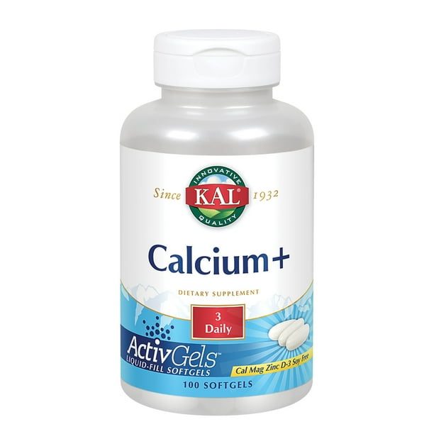 KAL Calcium Plus Tablets, 1000 mg, 100 Count - Walmart.com - Walmart.com