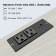 PYYAN-USB C Recessed Power Strip Fast Charge Desktop Power Station 2 ...