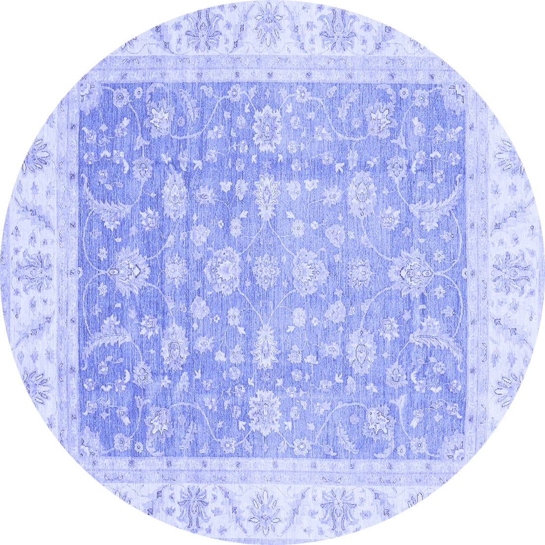 Ahgly Company Indoor Round Oriental Blue Traditional Area Rugs, 8 ...