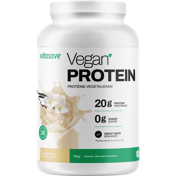 Vitasave Vegan Protein - Vanilla (750 g) - Walmart.ca