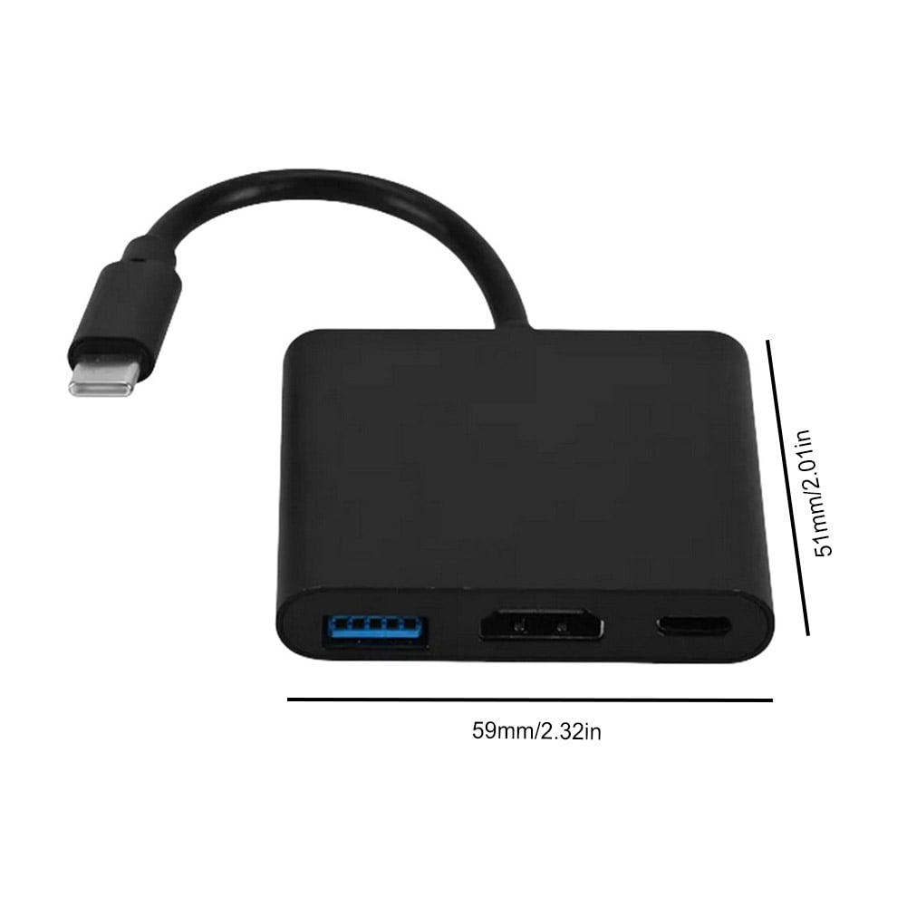 Hub de USB-C a HDMI compatible con 100W PD y 1xUSB 30 compatible con ...