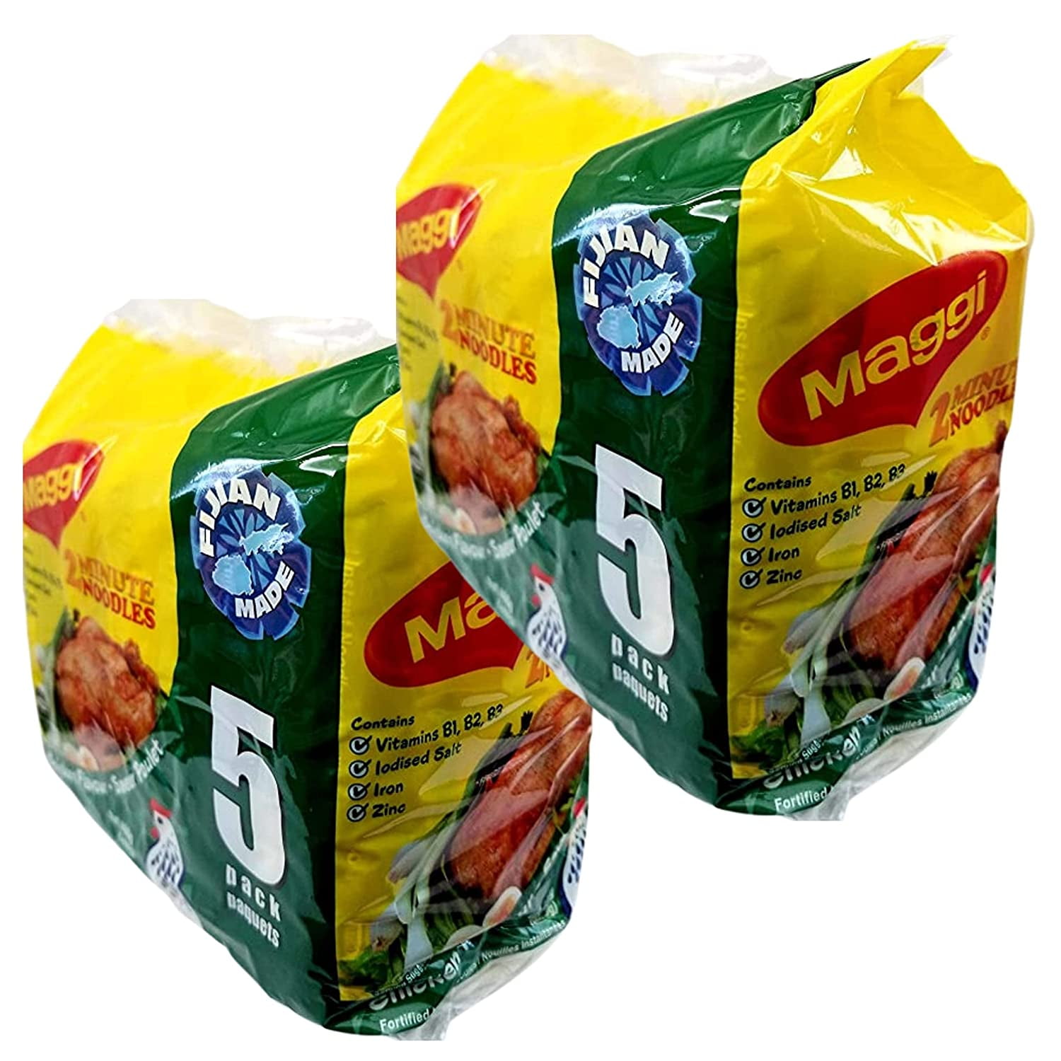FIJI Maggi 2 Minute Noodles - CHICKEN Flavor (Megga Pack of 10 X 80g/ea ...