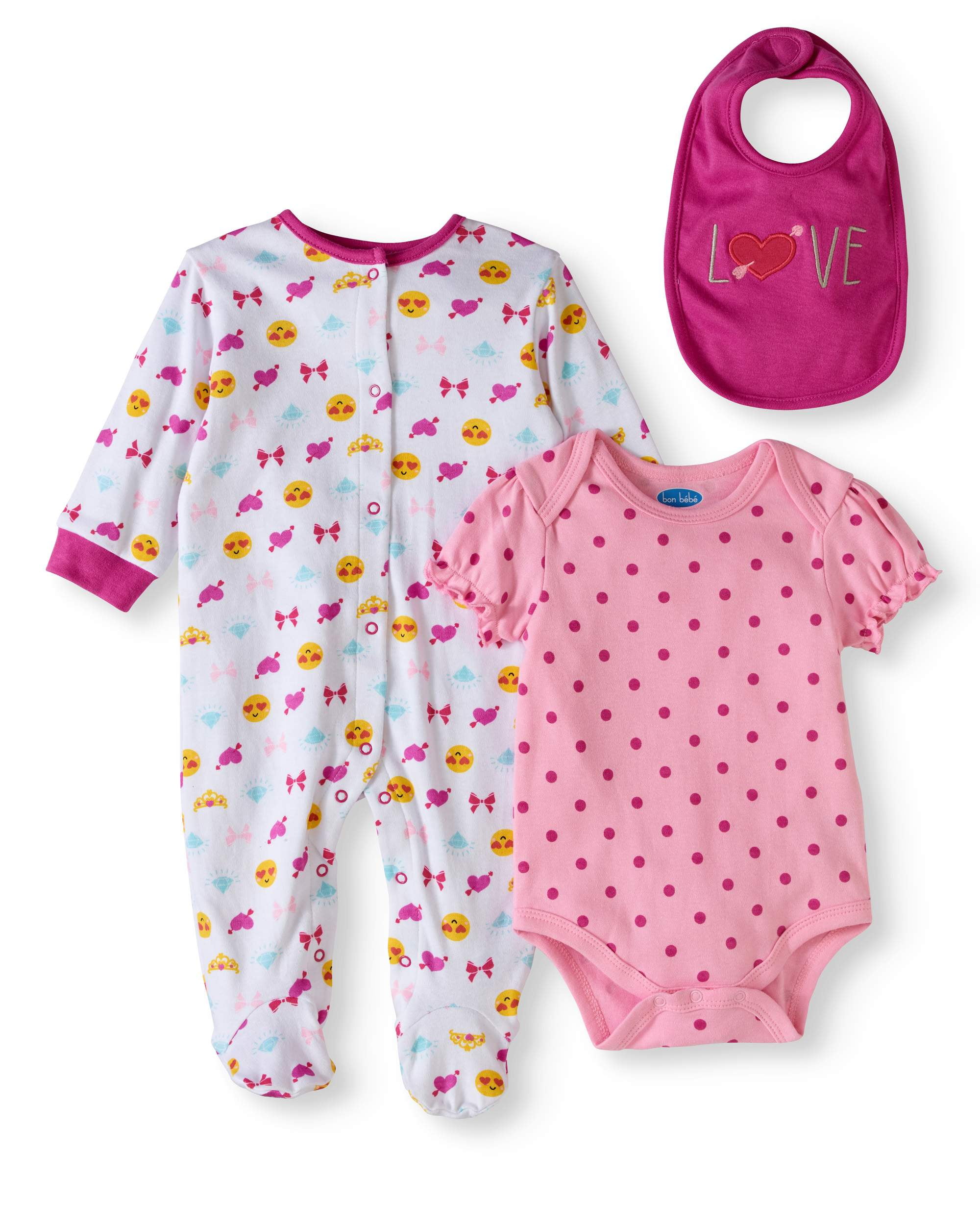 Bon Bebe Newborn Baby Girl Take-Me-Home, 3pc Set - Walmart.com