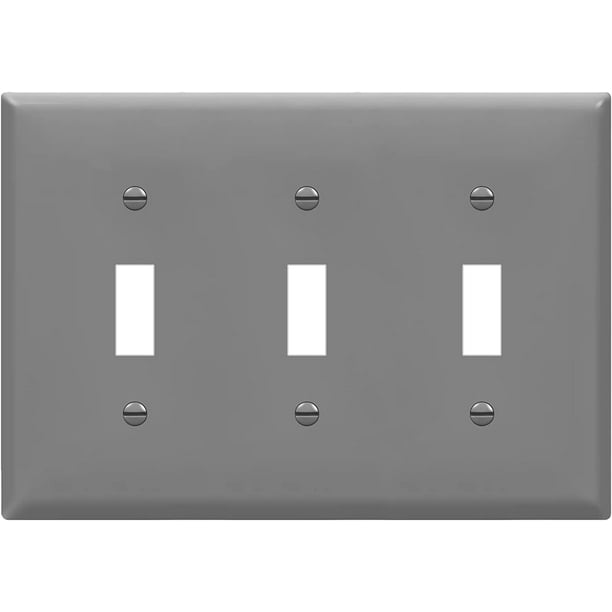 ENERLITES Triple Light Wall, Toggle Switch Plate, Gloss Finish, 3-Gang ...