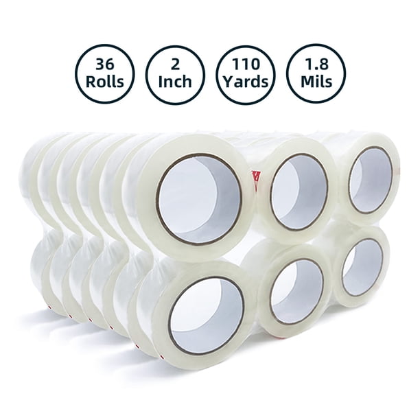 Coolpkg 36 Rolls 2 Inch x 110 Yards, 330ft, Clear Carton Tape, Sealing ...