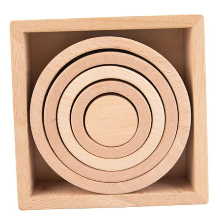 Wooden Stacker Nesting Puzzle Blocks Montessori Educational Geometric ...