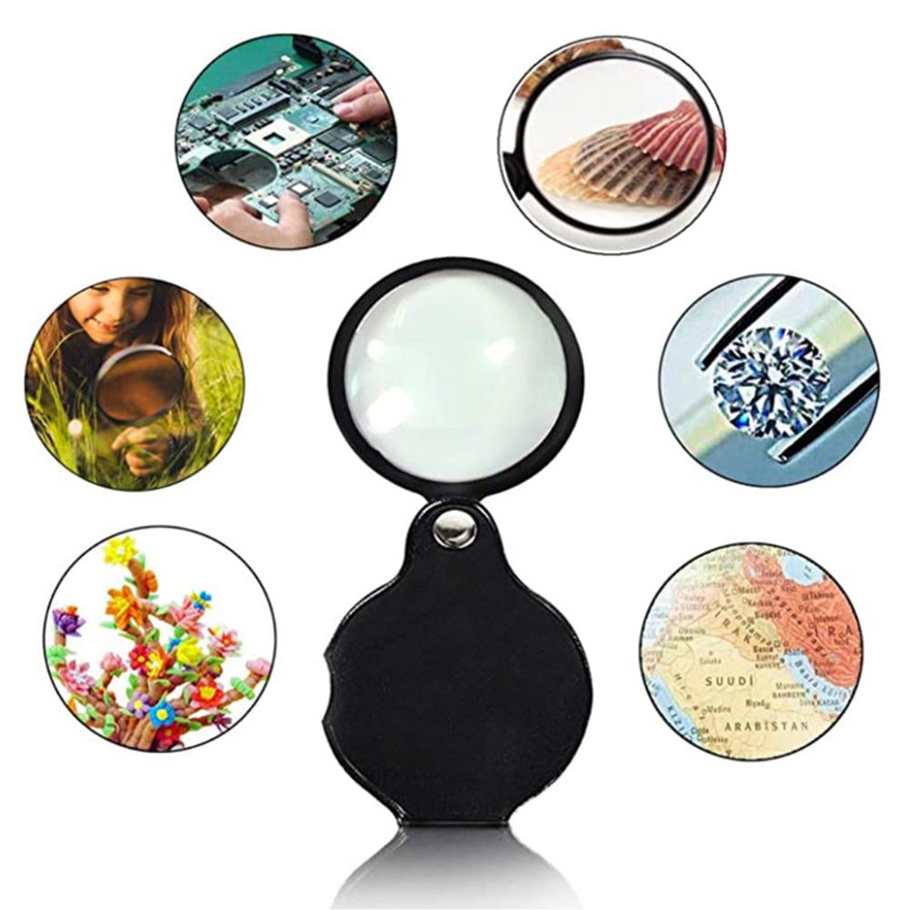 Jinveno 5X Letter Mini Pocket Magnifier Monocle Foldable Reading ...