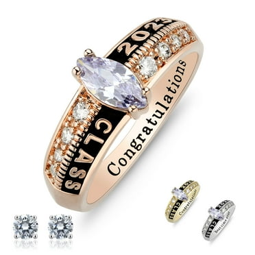 Mementos Customized Sterling Silver Women Class Rings for High School ...