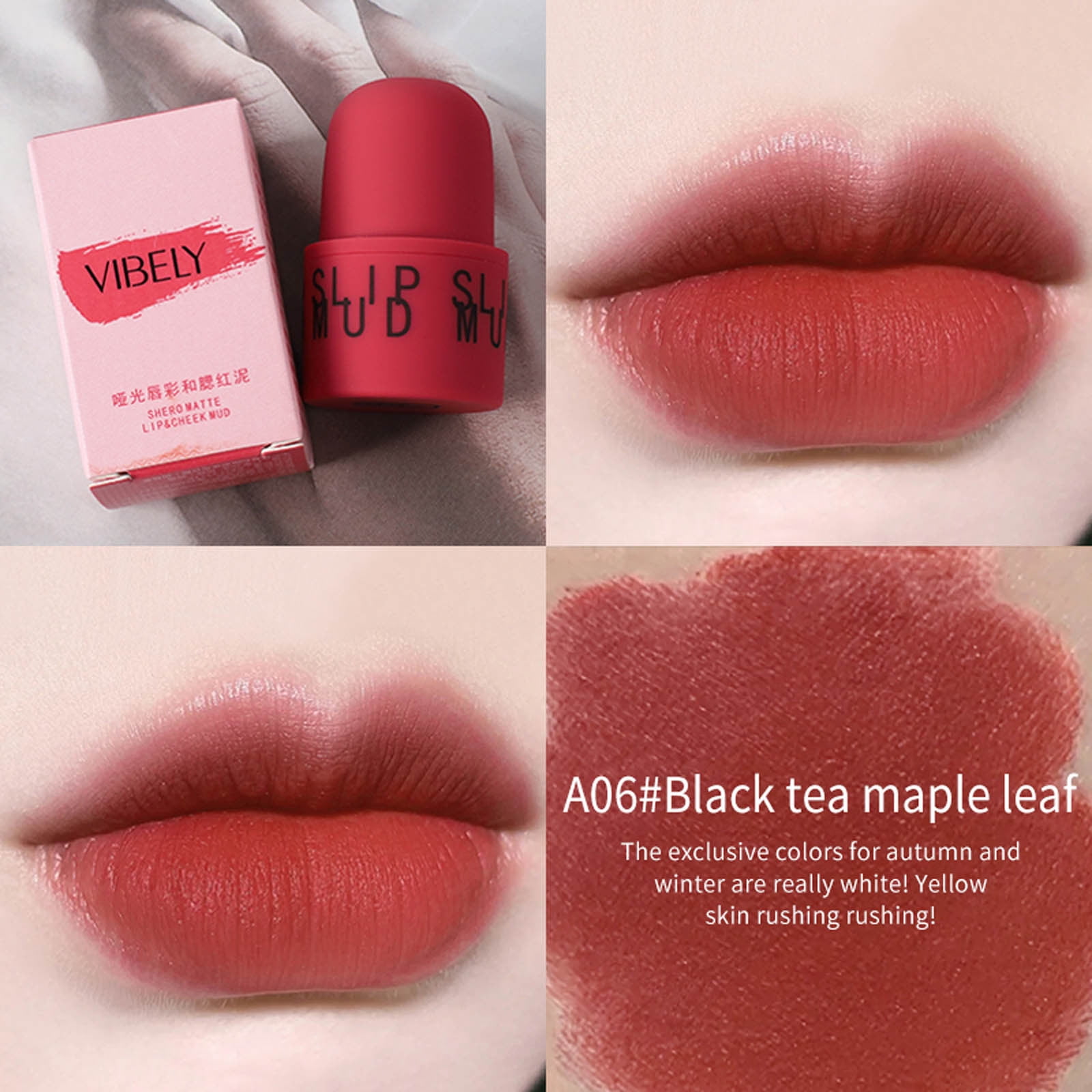 Lápiz labial para mujer, tinte labial, brillo labial, sello mate, barro ...