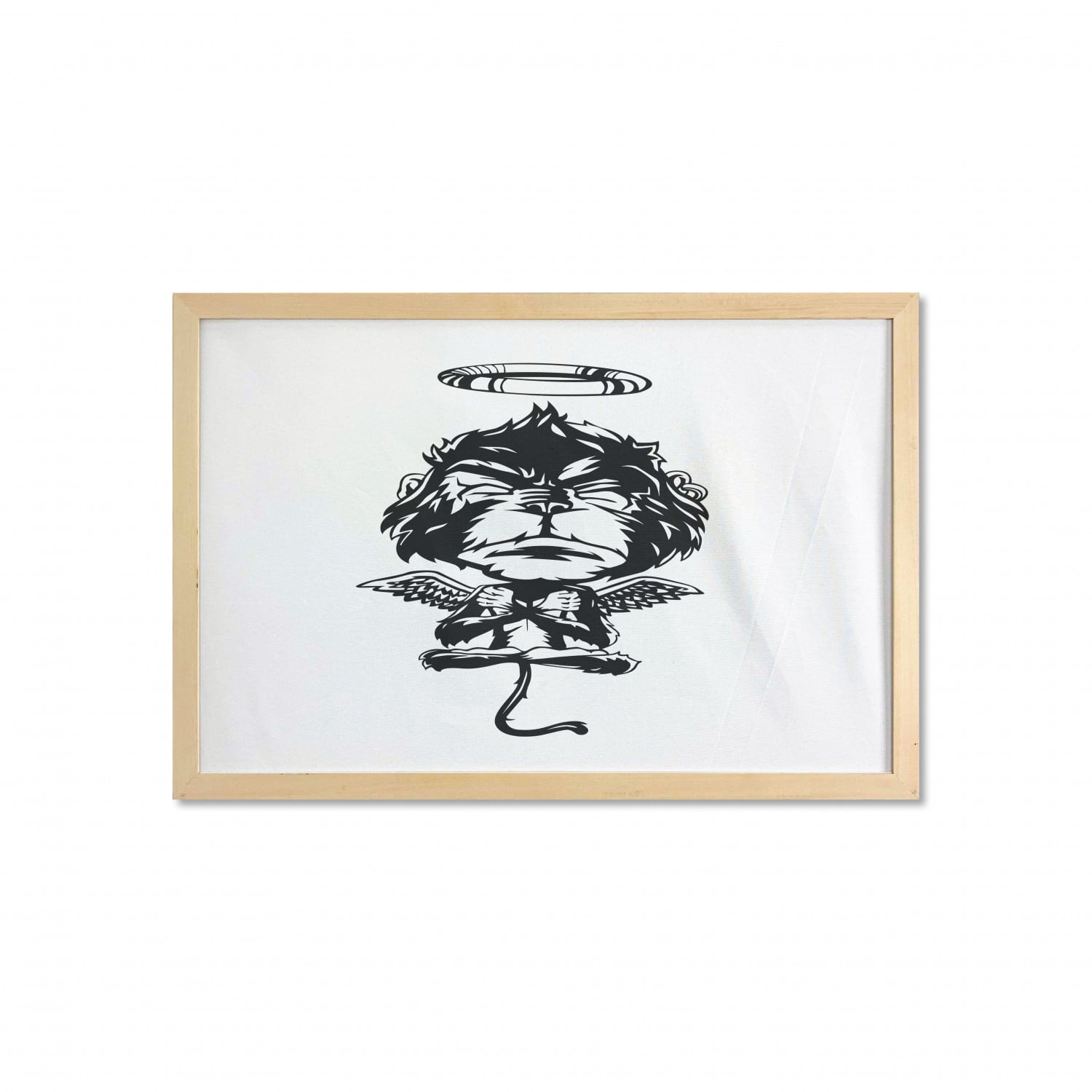 Gorilla Wall Art with Frame, Illustration of a Creative Angelic Monkey ...